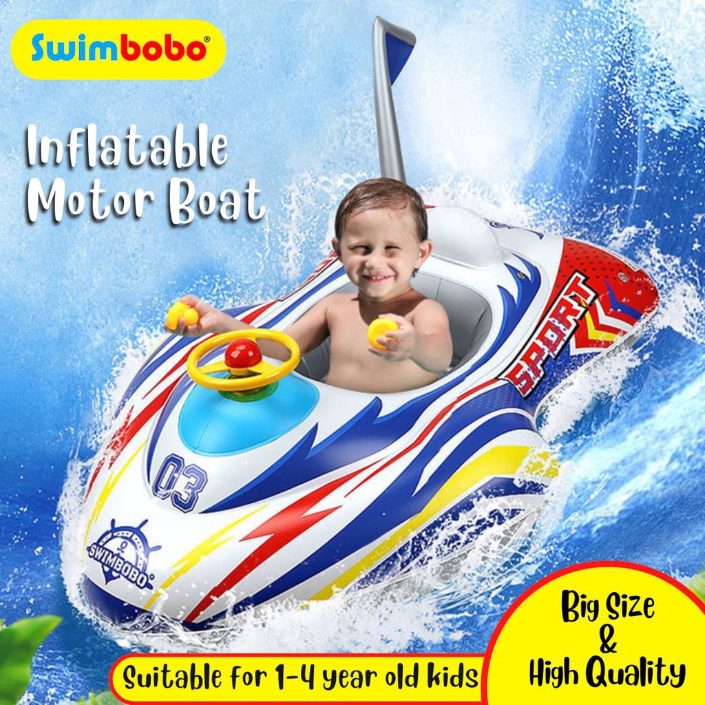 Swimbobo Motor Boat Inflatable Kids Swimming Ring Baby Seat Float ...