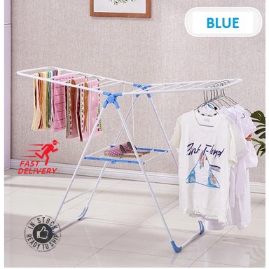 🔥READY STOCK 🔥 Foldable Clothes Bedsheet Drying Rack BLUE 0132 | Shopee ...