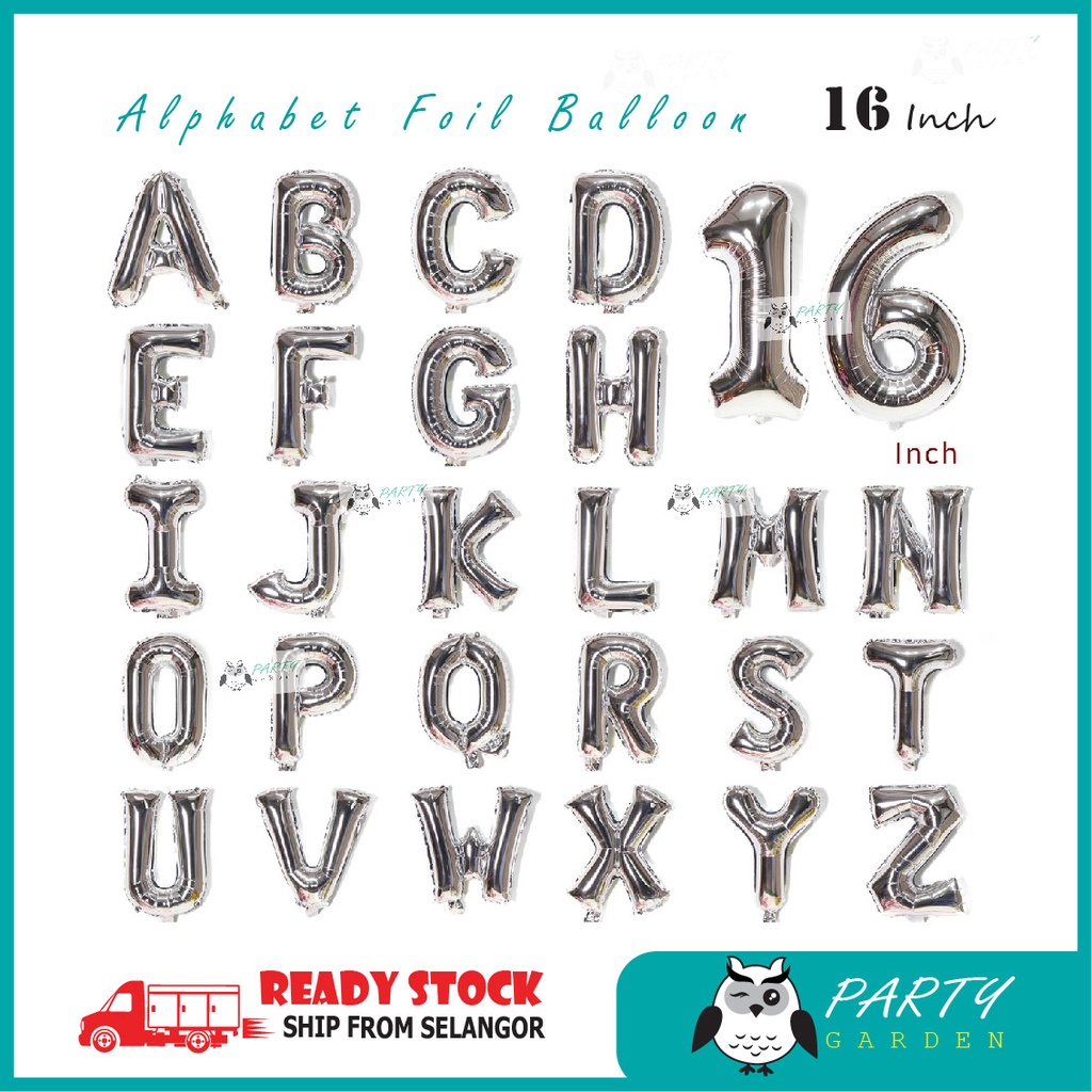 Alphabet 16 inch Foil Balloon / ABC Belun | Shopee Malaysia
