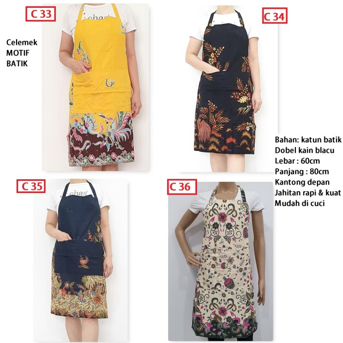 Batik Apron Batik Apron Traditional Ethnic Motif - C 33 | Shopee Malaysia