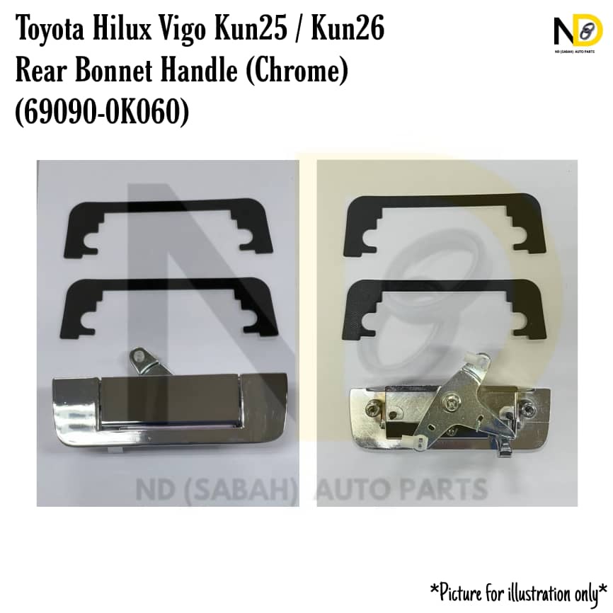TOYOTA HILUX VIGO KUN25 / KUN26 REAR BONNET HANDLE (CHROME) (69090 ...