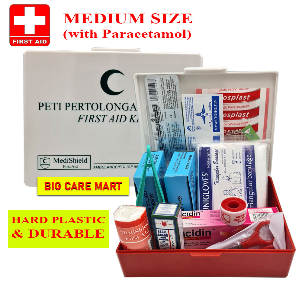 Peti Kecemasan /First Aid Kit Box 15 items Inc Paracetamol [NW RED ...