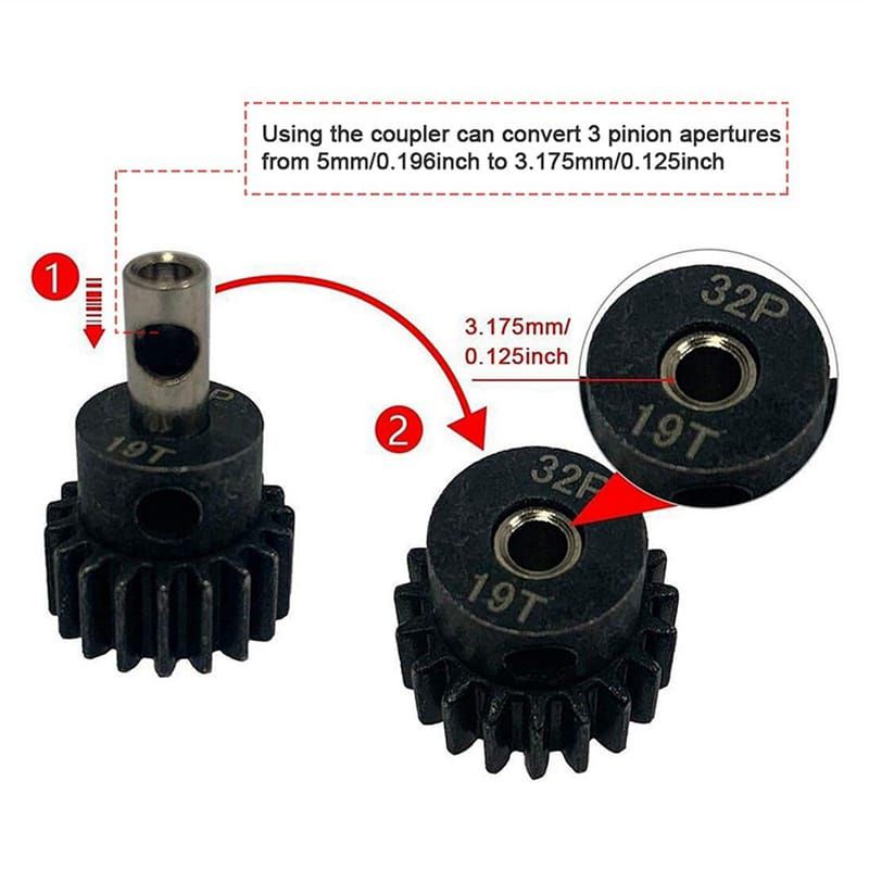 1 PCS Motor Axle 3.17mm to 5mm Change over Shaft Adapter Sleeve for RC ...