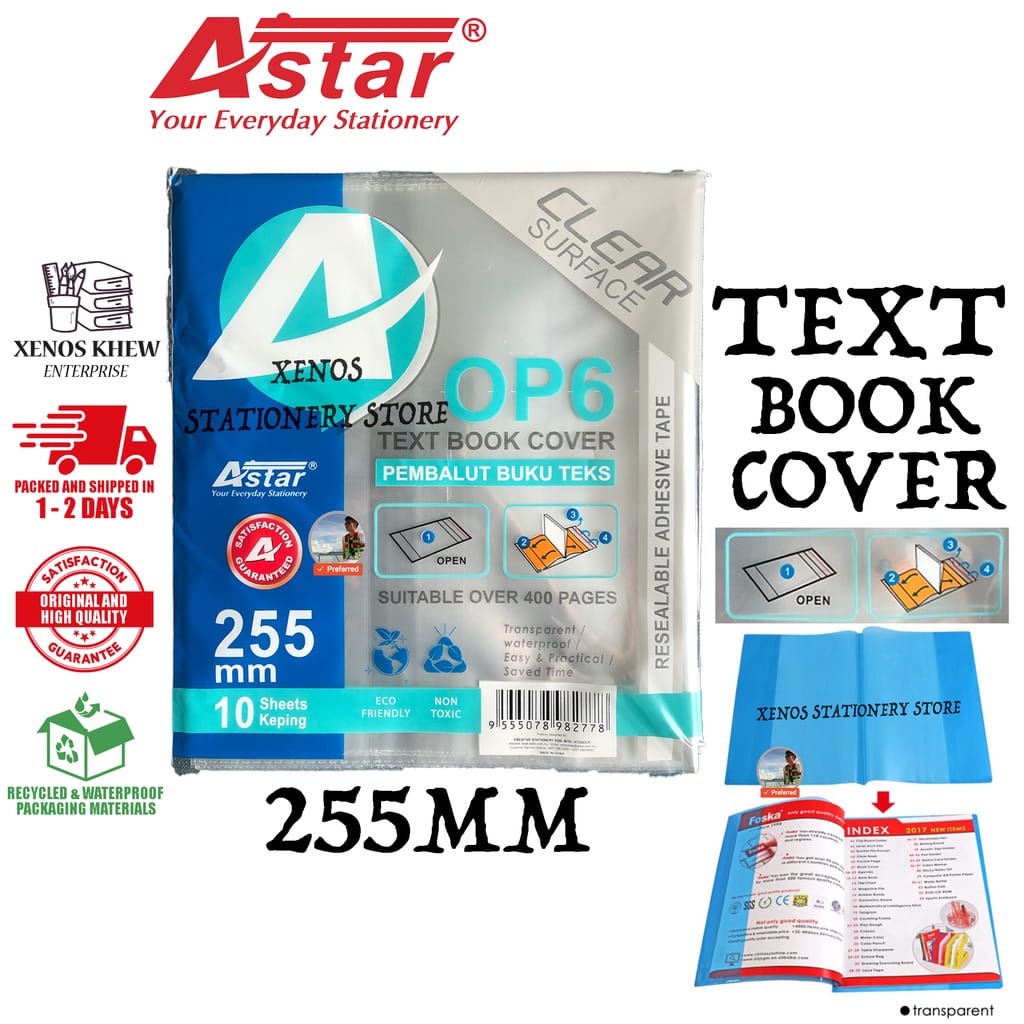 PP Book Cover Clear/Emboss for Exercise/Text/Activity/A4 Book Pembalut ...