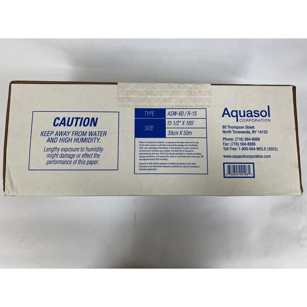 AQUASOL WATER SOLUBLE PAPER ASW-60/R15 , SIZE: 15-1/2" X 165'FT (39CM X ...