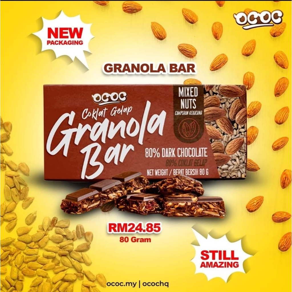 [REEADY STOK] OCOC DARK CHOCOLATE GRANOLA BAR | Shopee Malaysia