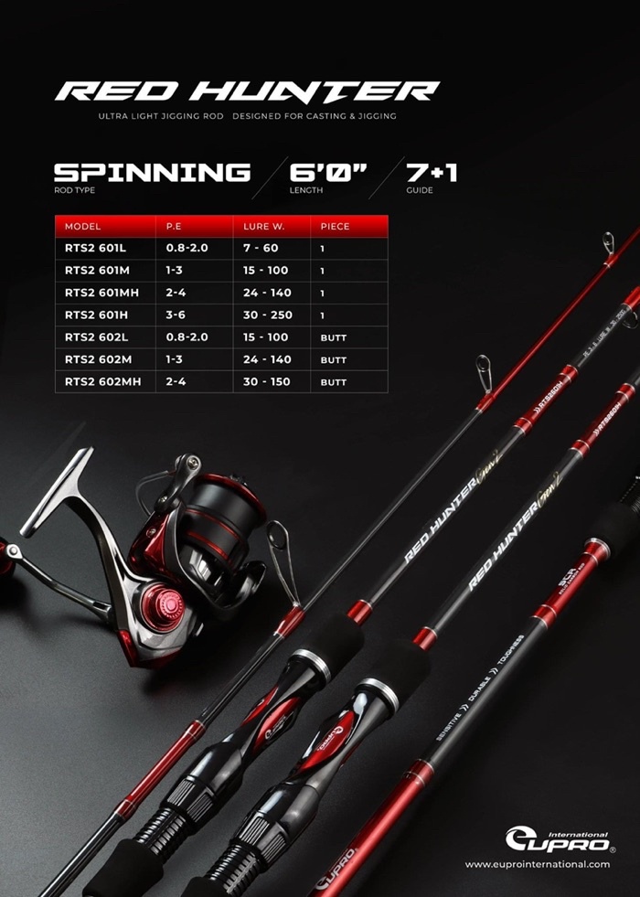 EUPRO RED HUNTER GEN2 GEN 2 SOLID CARBON JIGGING ROD | Shopee Malaysia