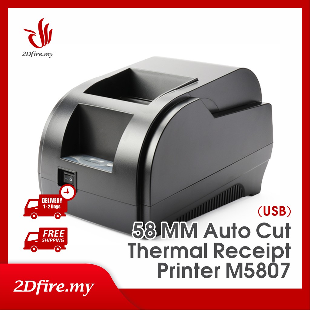 2Dfire 58MM Auto Cut Thermal Receipt Printer USB M-5807 Thermal Printer ...