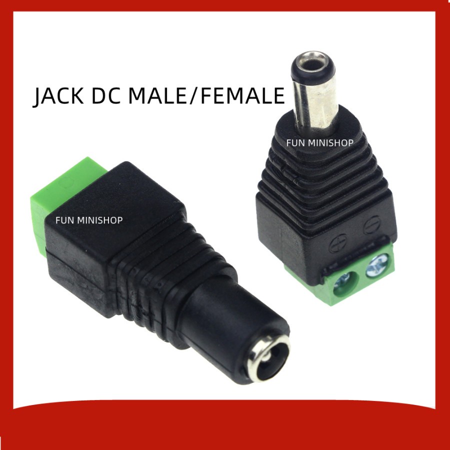 Dc JACK JEK DC DC CONNECTOR CCTV ADAPTER FEMALE / MALE FEMALE Cow ...