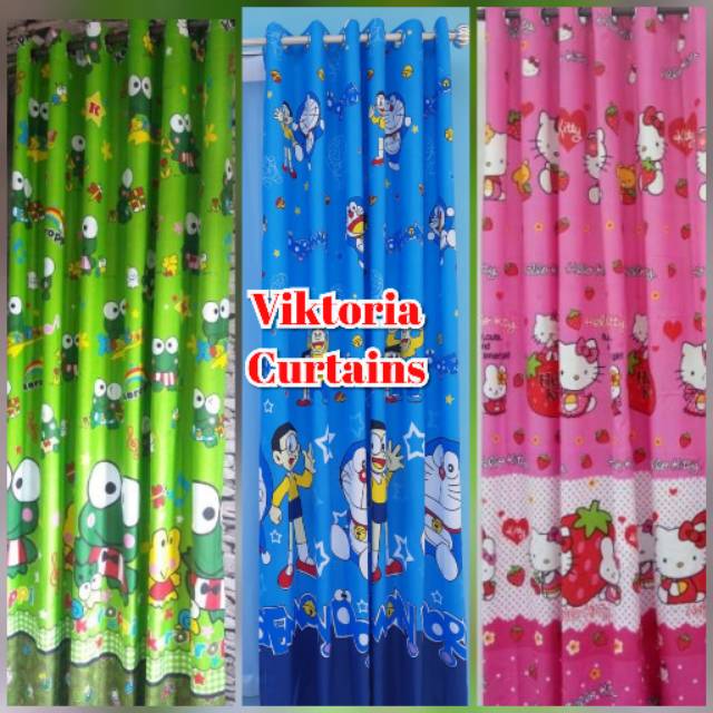 Doraemon Hello Kitty Character Window Curtains Model Size L 130cm X H ...