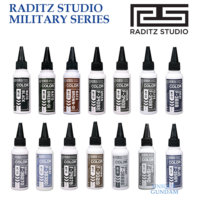 [RADITZ STUDIO] MILITARY COLOR SERIES Pre-Thinned Paint For Gundam ...