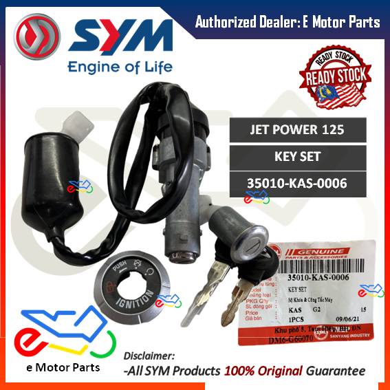 JET 14 JET POWER 125i 200i KEY SET KUNCI SET MAINSWITCH LOCK STEERING ...