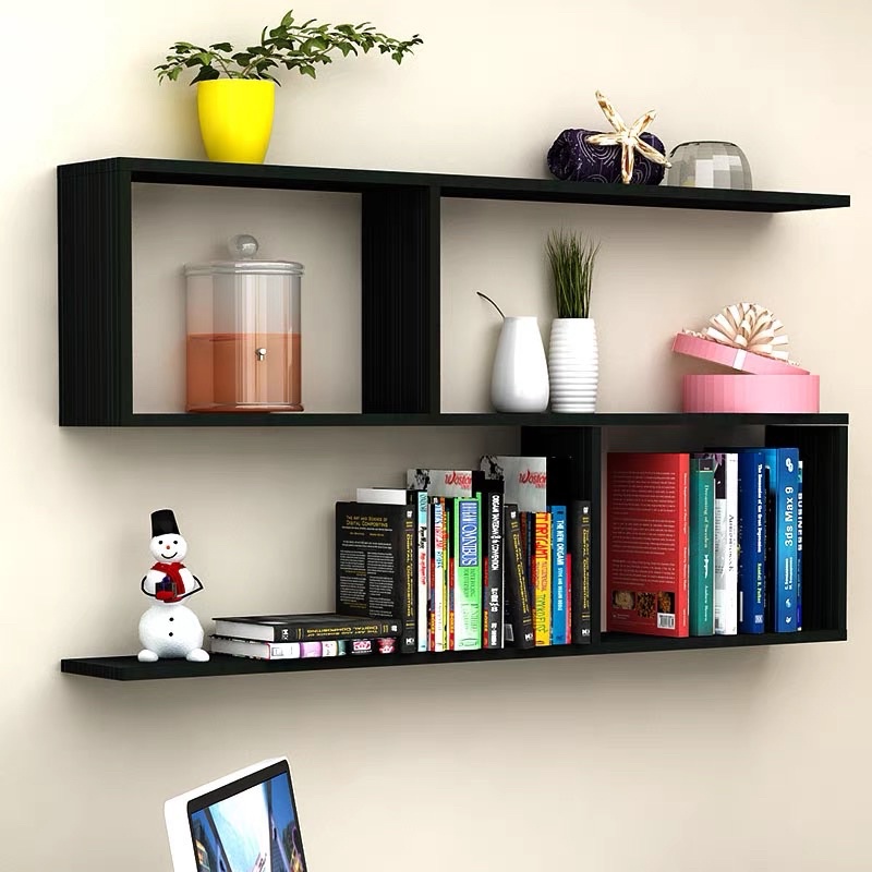 Wall Shelf 3 pcs / 4 Pcs / 7 Pcs Set Creative Word Partition Bookshelf ...