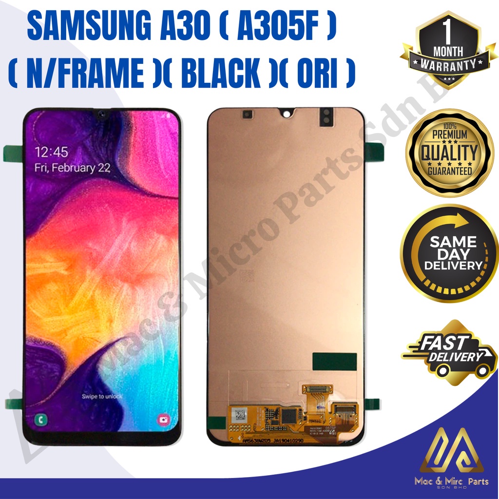 SAMSUNG A30 ( A305F ) ORIGINAL FULLSET LCD TOUCH DIGITIZER REPLACMENT ...