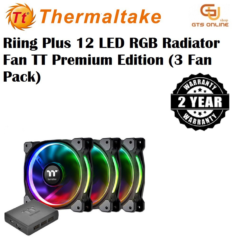 THERMALTAKE RIING PLUS 12 LED RGB RADIATOR FAN TT PREMIUM EDITION (3 ...