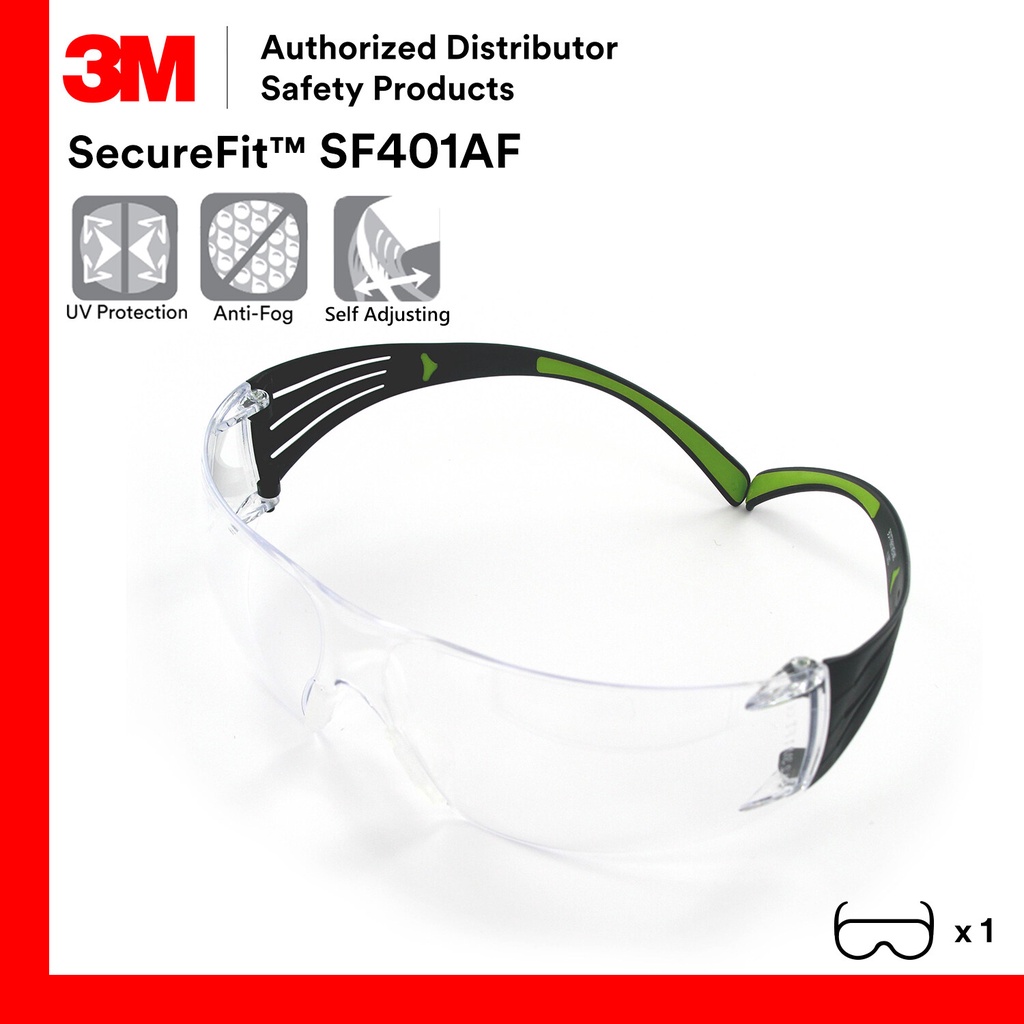 3M SF401AF SecureFit Lightest Safety Eyewear/ Safety Glasses Anti Fog ...