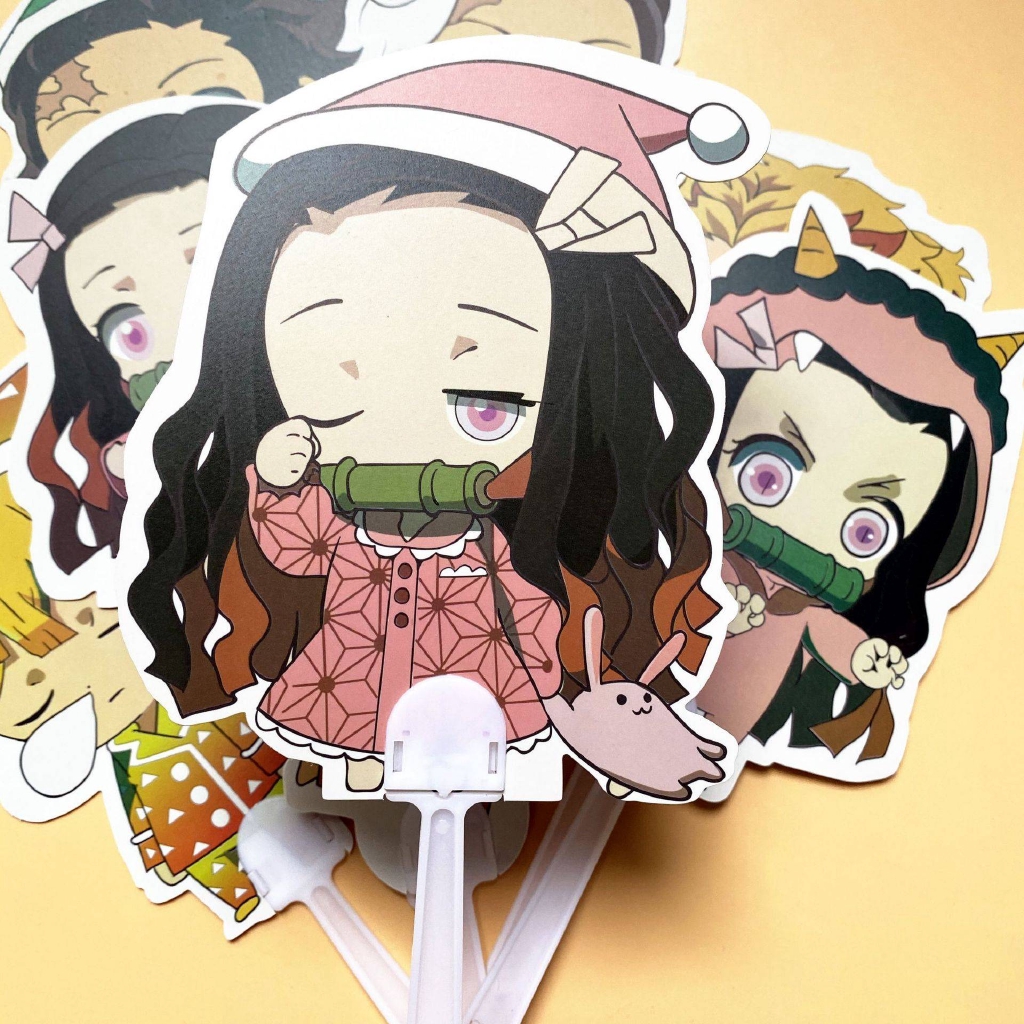 Anime Demon Slayer Kimetsu No Yaiba Kamado Tanjirou Hand Fan Decorative ...