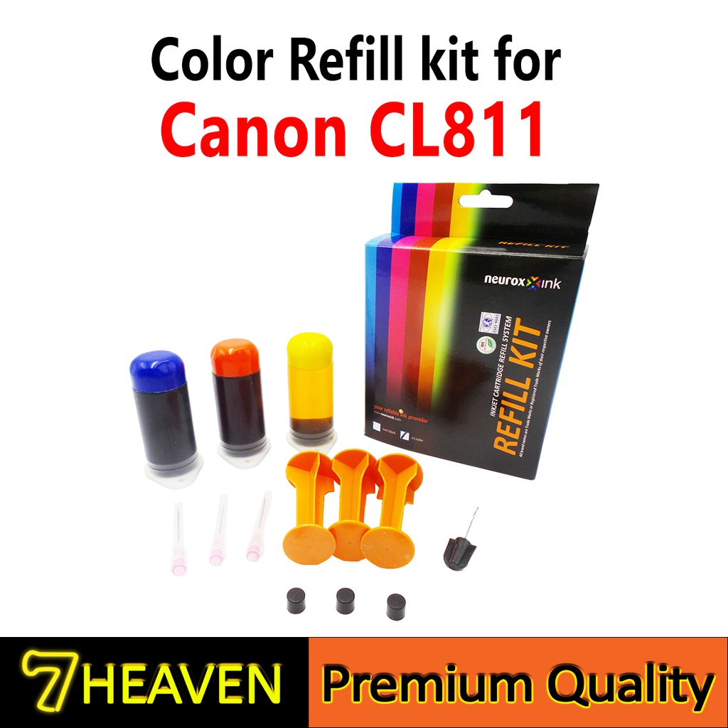 NEUROX Ink Refill Kit 30ML (Colour) Canon CL-811 for Printer Canon ...