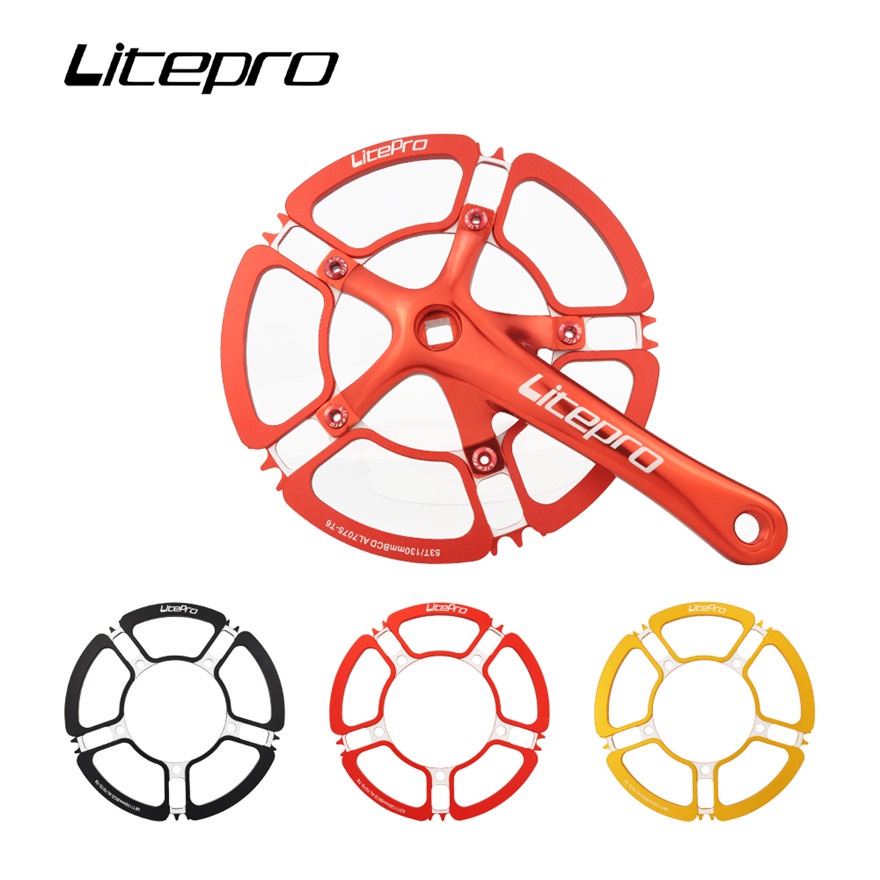 Litepro Folding Bike 5 Hole Petal Chainring 53 56 58T Crankset BMX Bike ...
