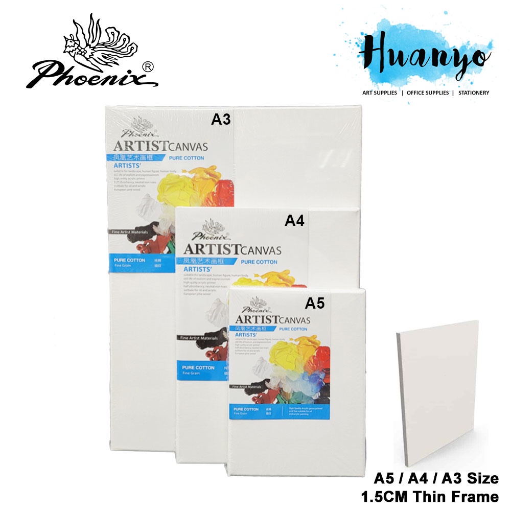 Phoenix Artist Pure Cotton Stretch Canvas (A5 /A4/A3 Size, 260GSM Fine ...