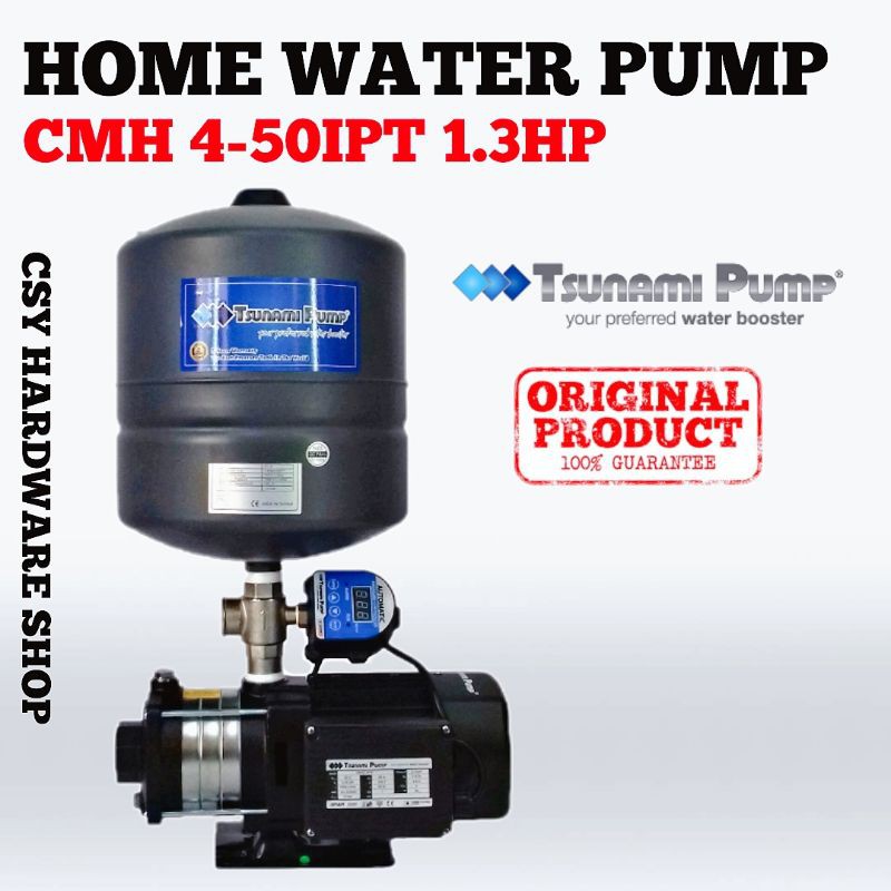 TSUNAMI CMH4-50-IPT Home Water Pump with Pressure Tank 1.3hp | Shopee ...