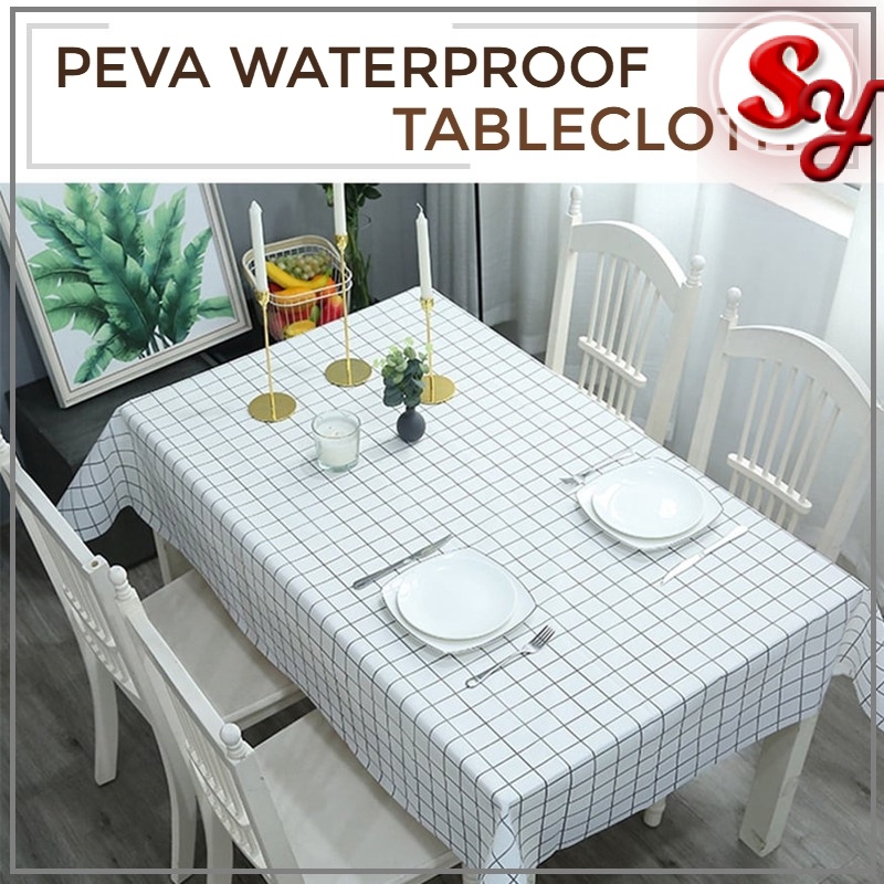 Table Cloth Waterproof Plastic Table Cover Dustproof Table Oilproof ...