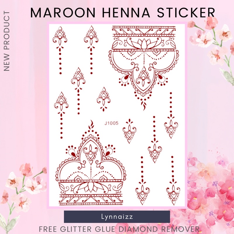 Inai Putih Sticker / White Henna Sticker / White Henna Tatoo / Red ...