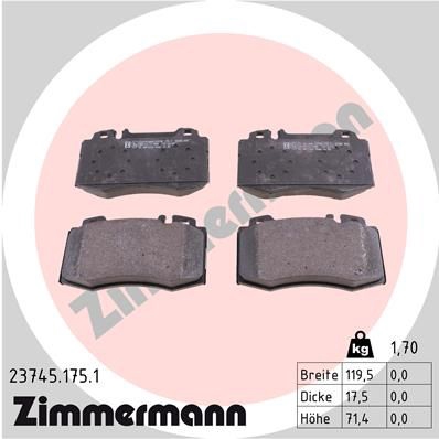 Mercedes Benz Front Sport Brake Pad ZIMMERMANN GERMANY W203 W209 CLS ...
