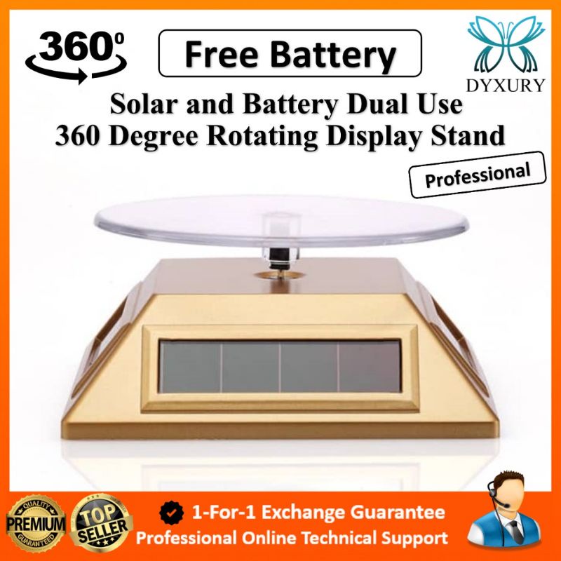 [🔥Free Battery🔥] 9cm Mini 360 Rotating Display Stand Pyramid Display ...