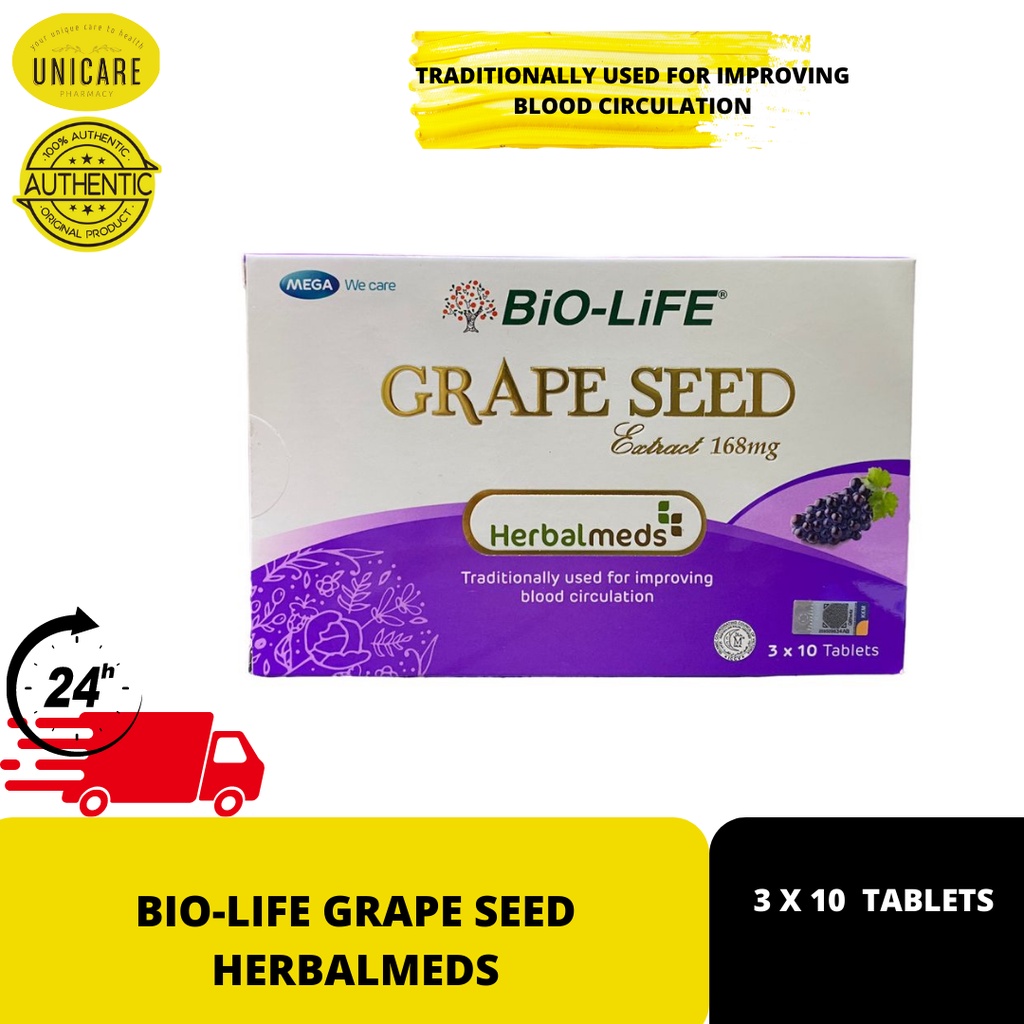 BIO-LIFE GRAPE SEED HERBALMEDS (3 X 10 TABLETS) | Shopee Malaysia