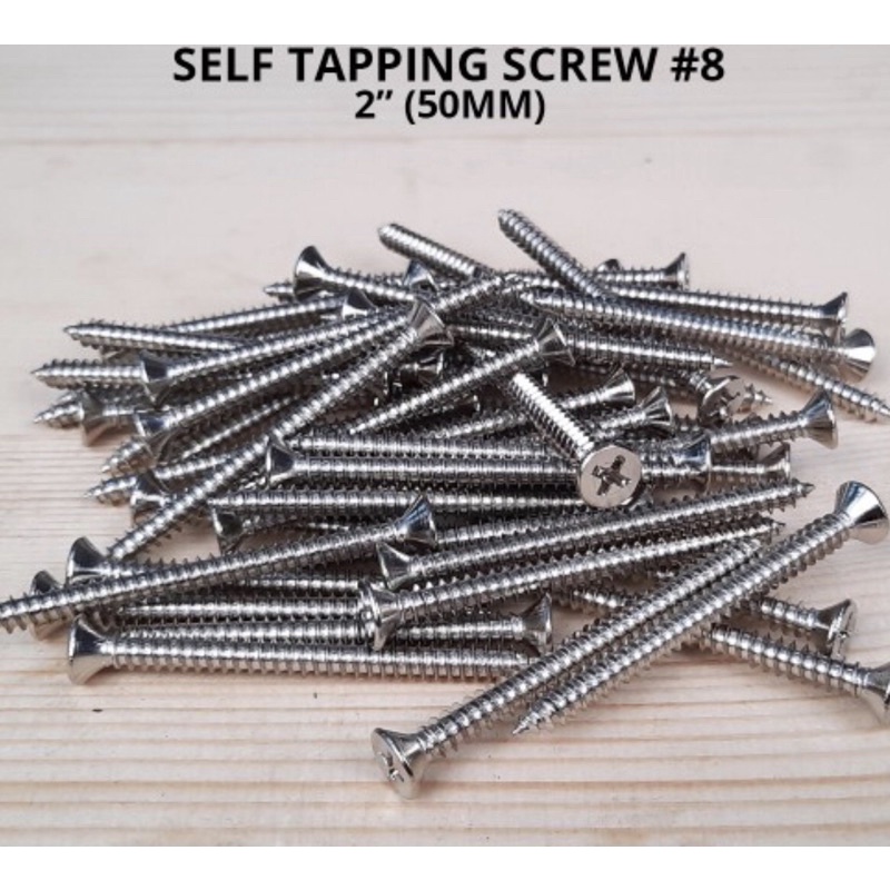TF Self Tapping Screw 8# x 2” flat head / skru tajam saiz 8# x 2” | Shopee Malaysia