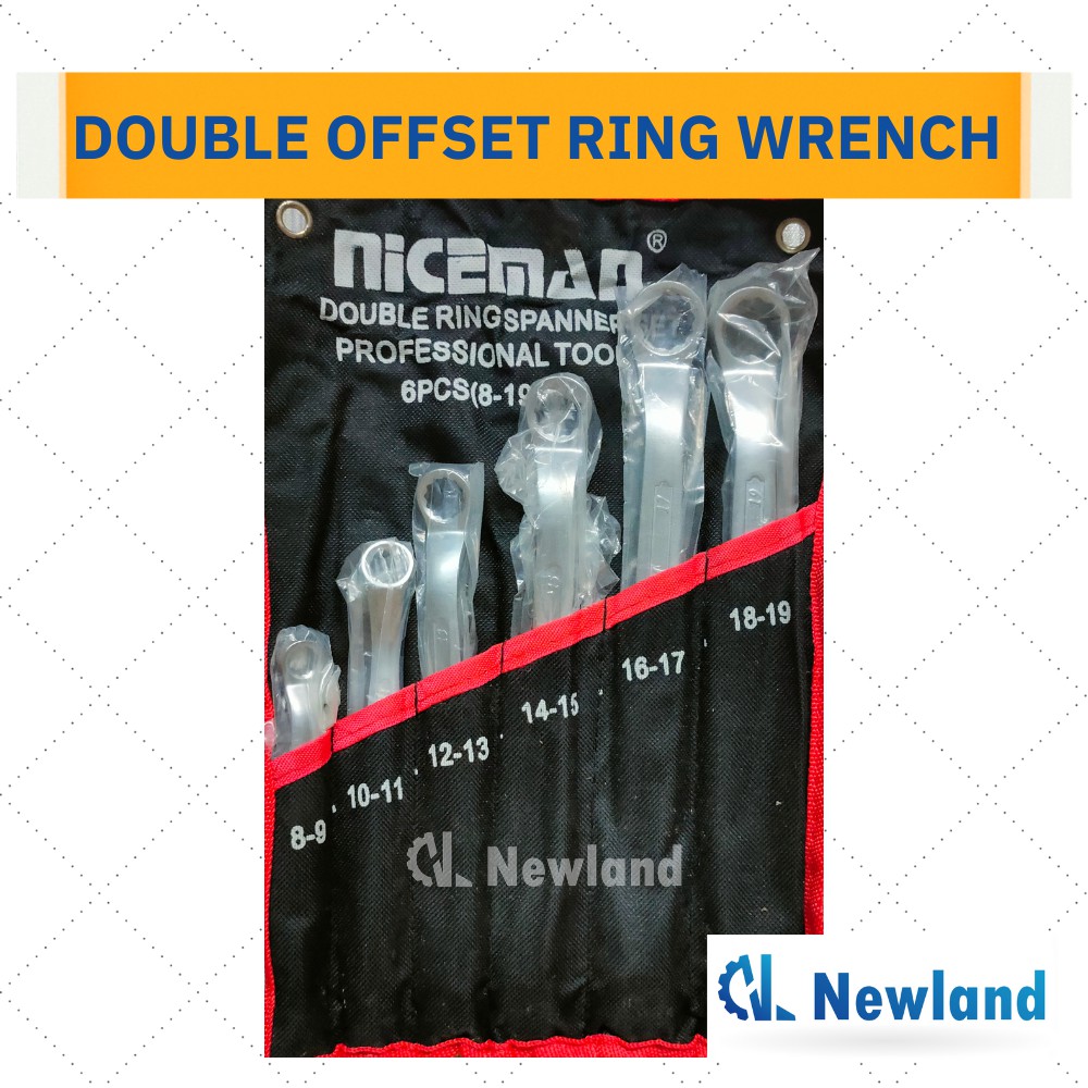 SPANAR SET / SPANNER SET NICEMAN HEAVY DUTY DOUBLE OFFSET RING WRENCH ...