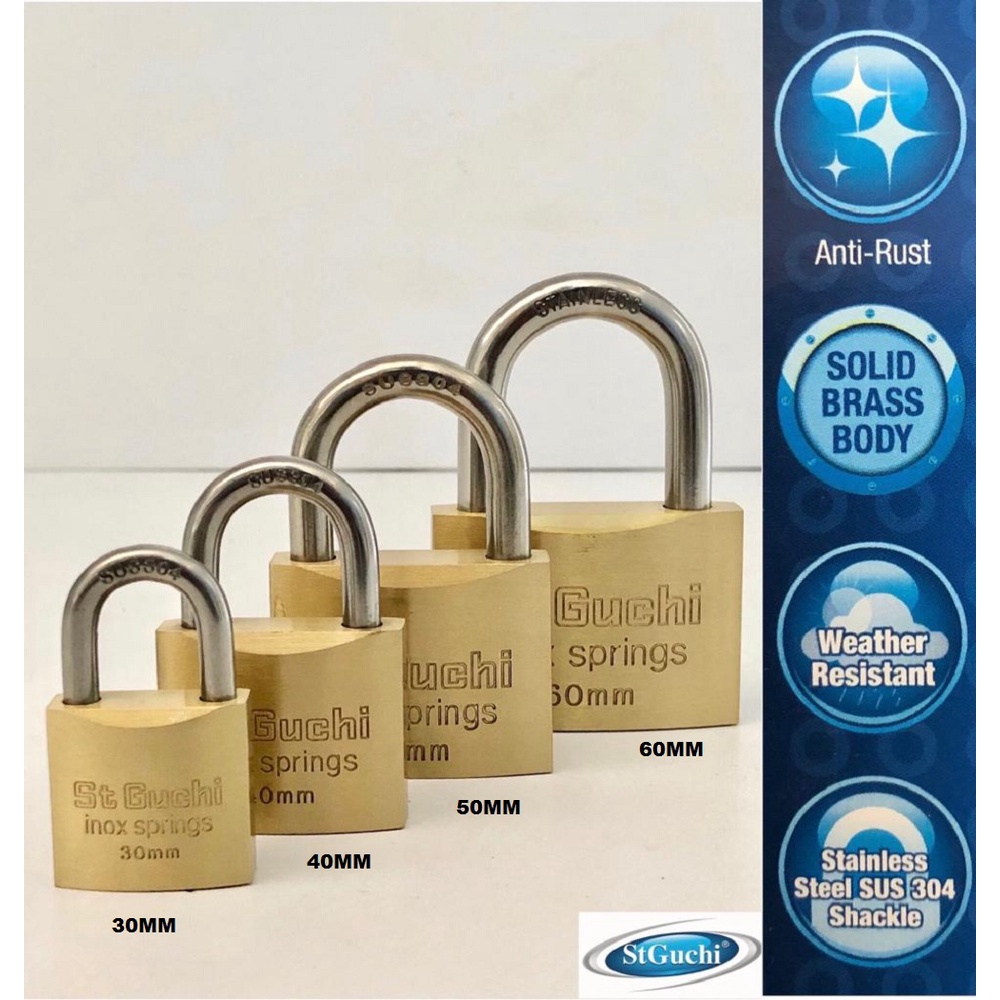 St Guchi Brass Security Padlock For House Door Hardware Security Locks ...