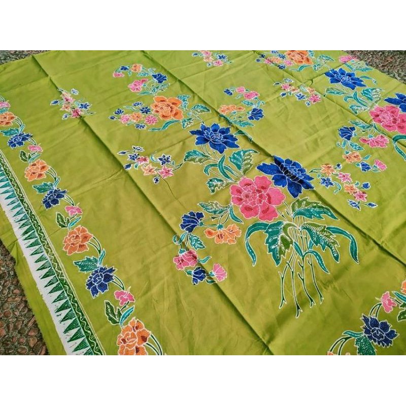 HIJAU Solo batik Cloth With Green Flower Stamp | Shopee Malaysia