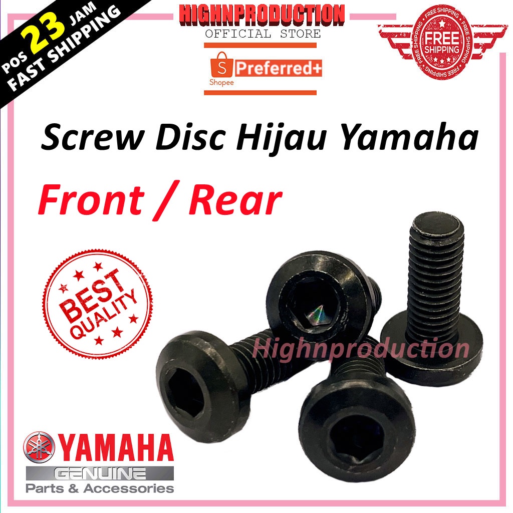 SCREW DISC YAMAHA SCREW DISC HIJAU DEPAN/BELAKANG FRONT/BLACK 1SET 4PCS ...