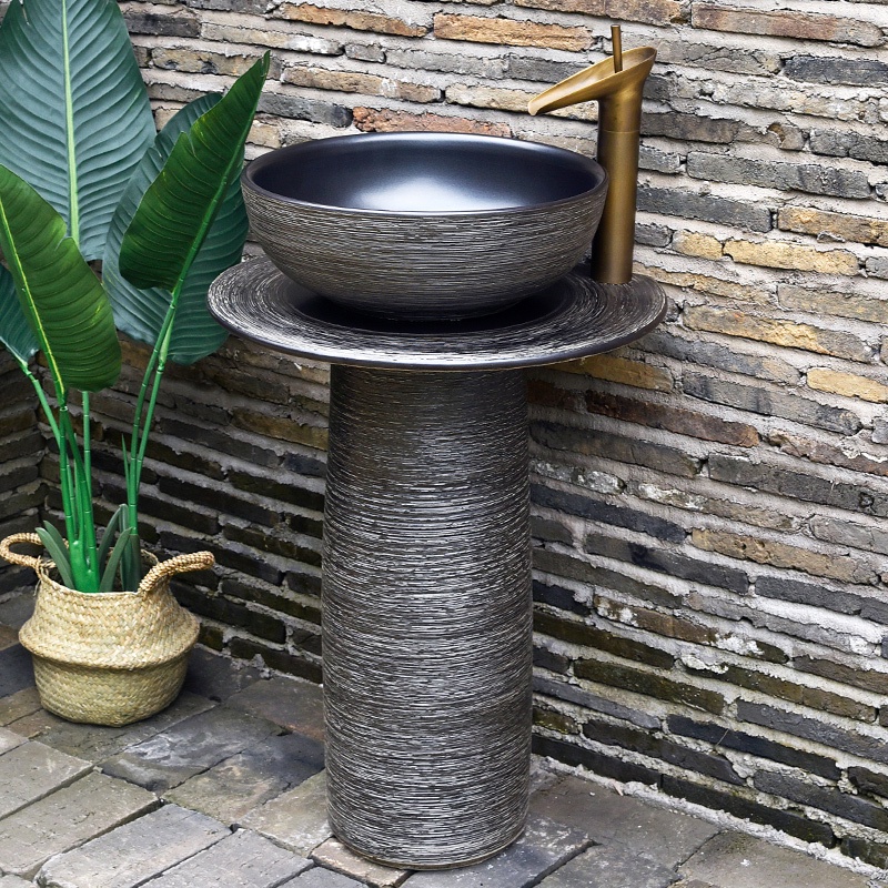 Pedestal Basin Outdoor Courtyard Wash Basin Outdoor Garden Column Type ...