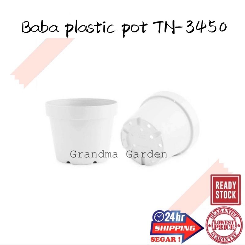 (GG baba) BABA plastic pot TN-3450 1 pc ^ pasu bunga plastik buatan ...