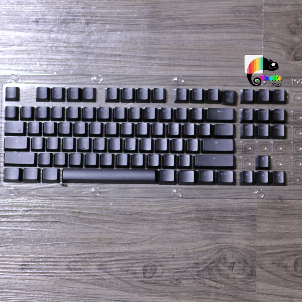 Keycap Set 87 keys ABS Double Shot through led, Black, For mechanical ...