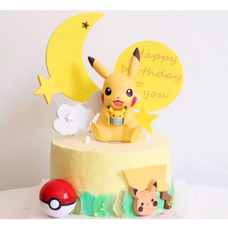 Pokemon birthday cake dessert table decoration Pikachu suit large ...