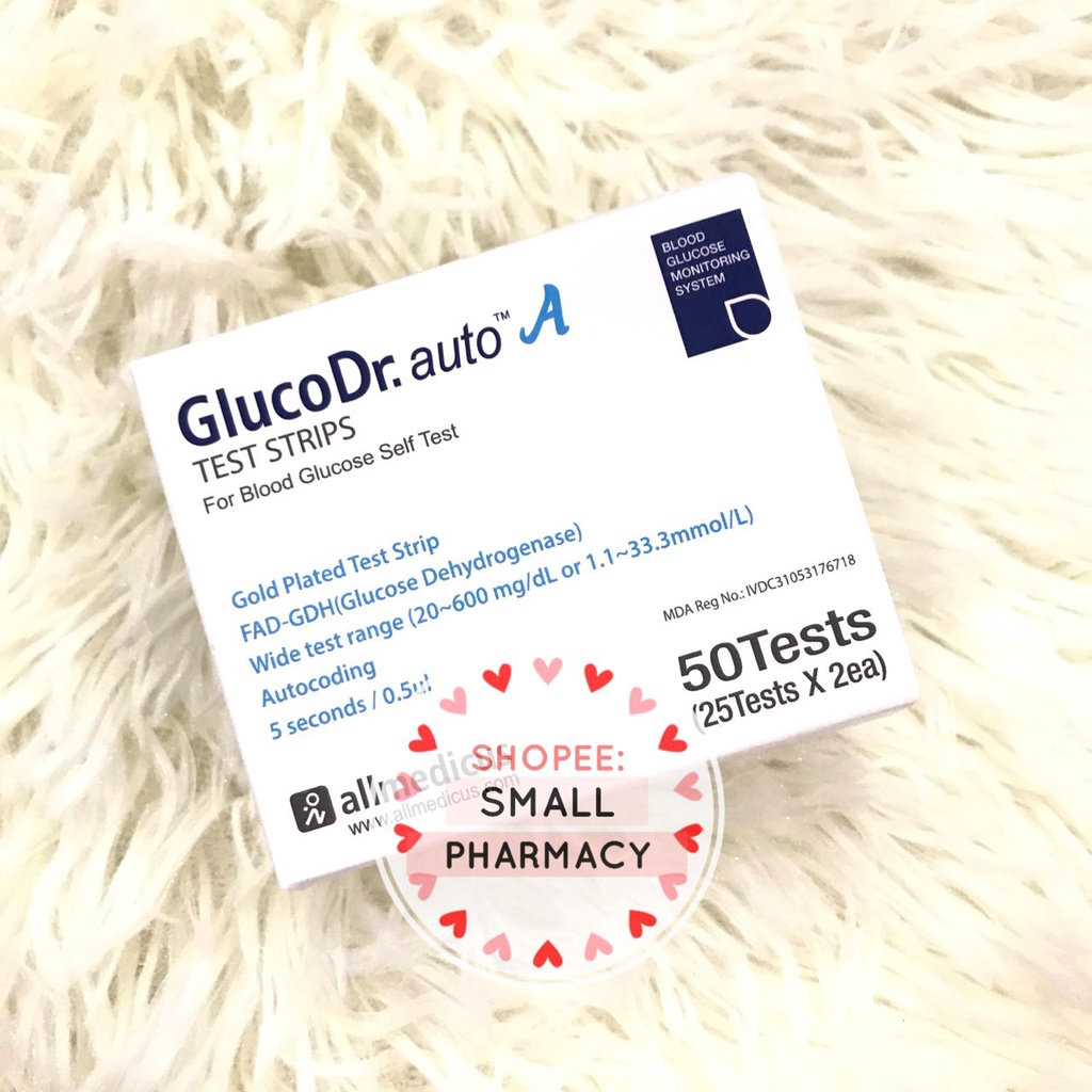 Gluco Dr. Auto A Glucose Test Strips 50s ( 25s x 2 ) 340125 | Shopee ...