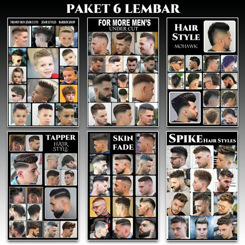 Barbershop Hair Model Photo Sample Poster 6 Sheets | Shopee Malaysia
