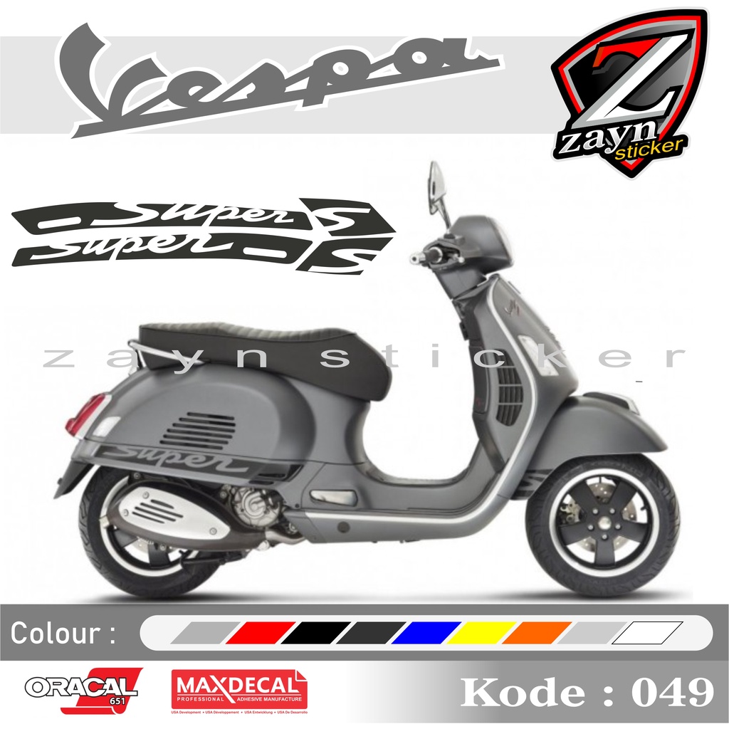 Sticker LIST CUTTING STICKER STRIPING VESPA GTS SUPER 150 1 COLOR 049 ...