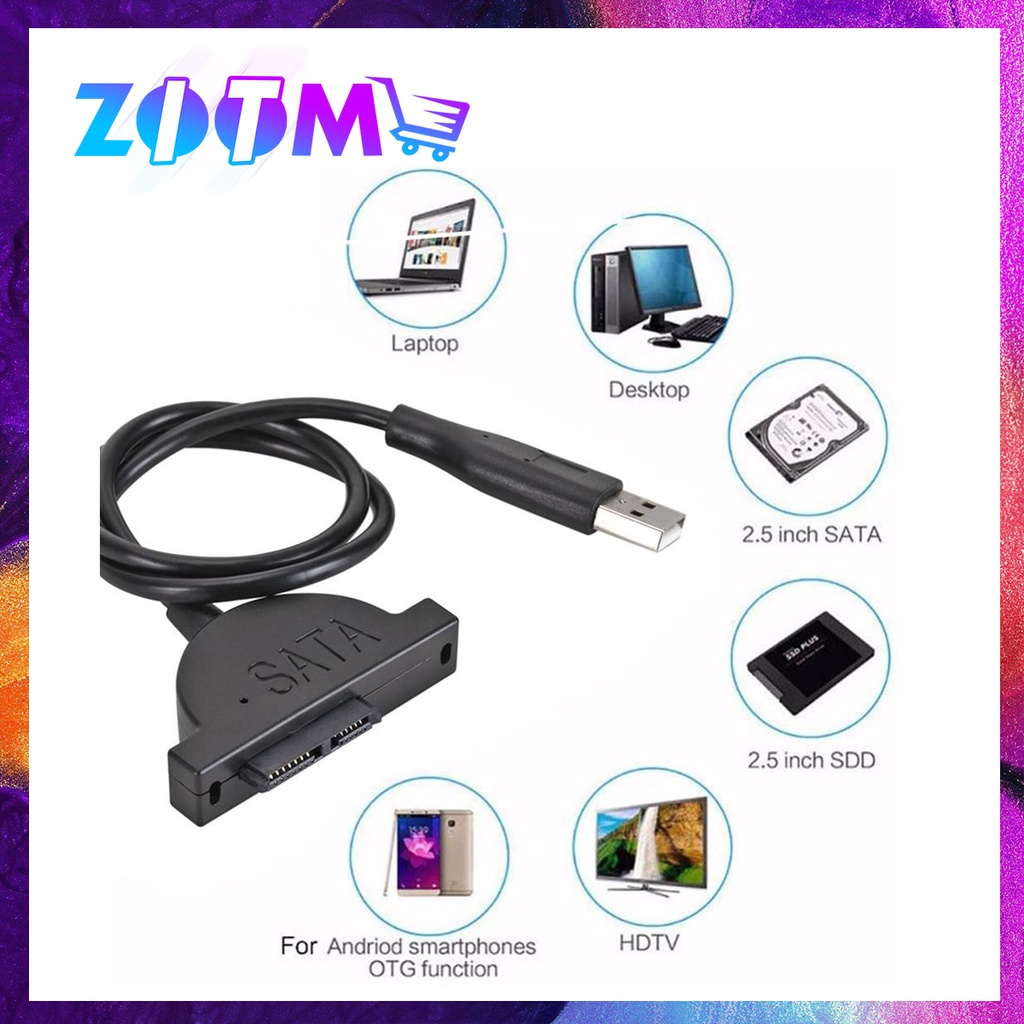 EXTERNAL USB TO SATA 13PIN (7+6) LAPTOP DVD CD RO OPTICAL DRIVE ADAPTER ...