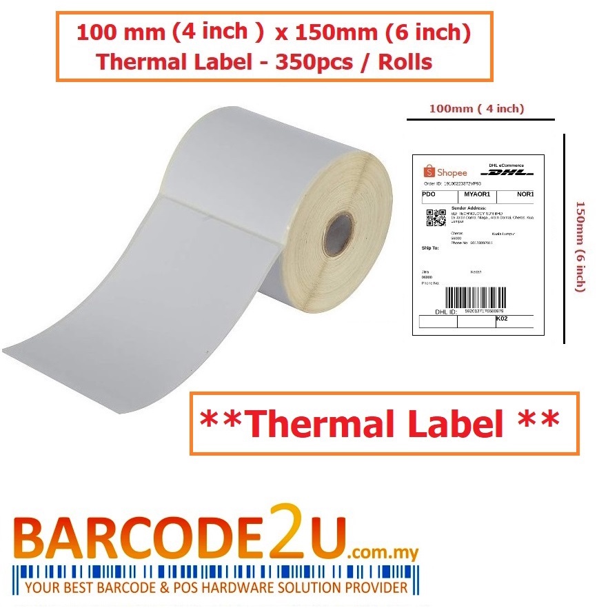 A6 Thermal , Art paper Label Sticker 100mm x 150mm | Shopee Malaysia