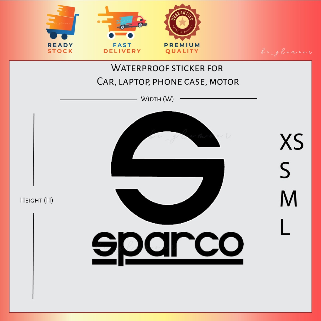 SPARCO Sticker Reflective kereta stiker pantulan cahaya kalis air ...