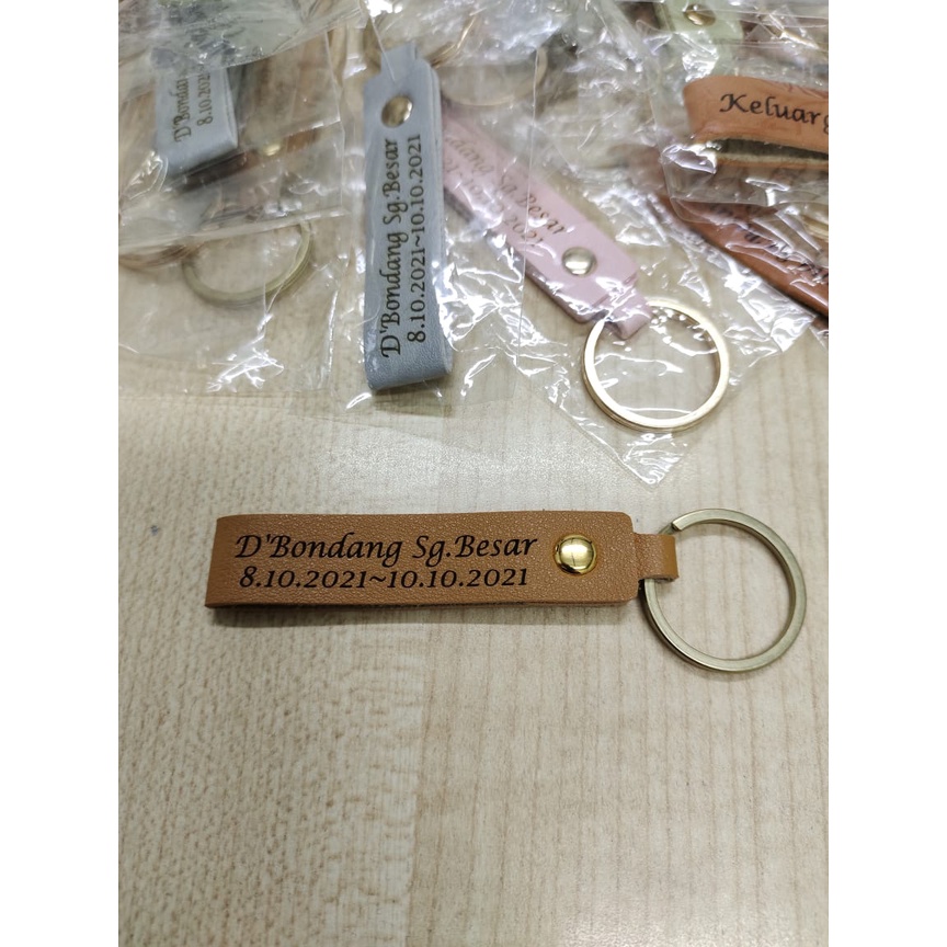 Engrave Leather Keychain keychain kulit | Shopee Malaysia