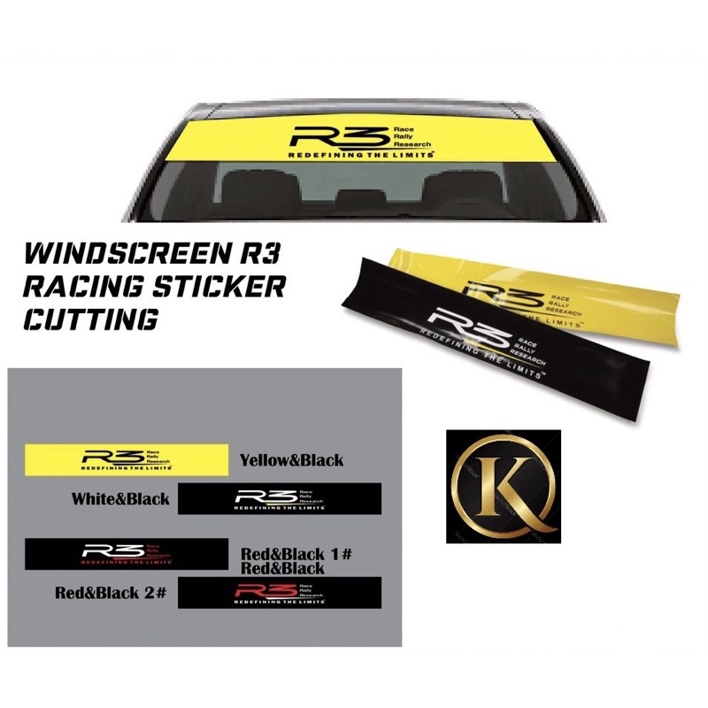 K022# R3 Windshield Racing Cutting Stickers High Quality Car Sticker ...