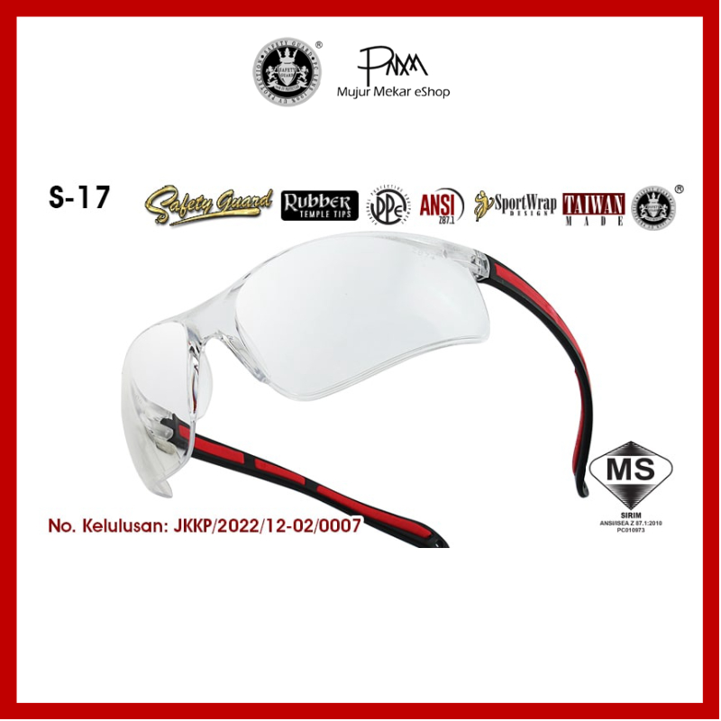 [SIRIM] SAFETY GUARD SAFETY GLASSES/ EYE PROTECTION (S-17) - 100% UV ...