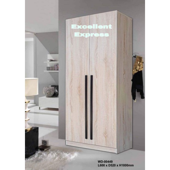 2 Door Wooden Wardrobe /Almari Baju Kayu 2 Pintu | Shopee Malaysia