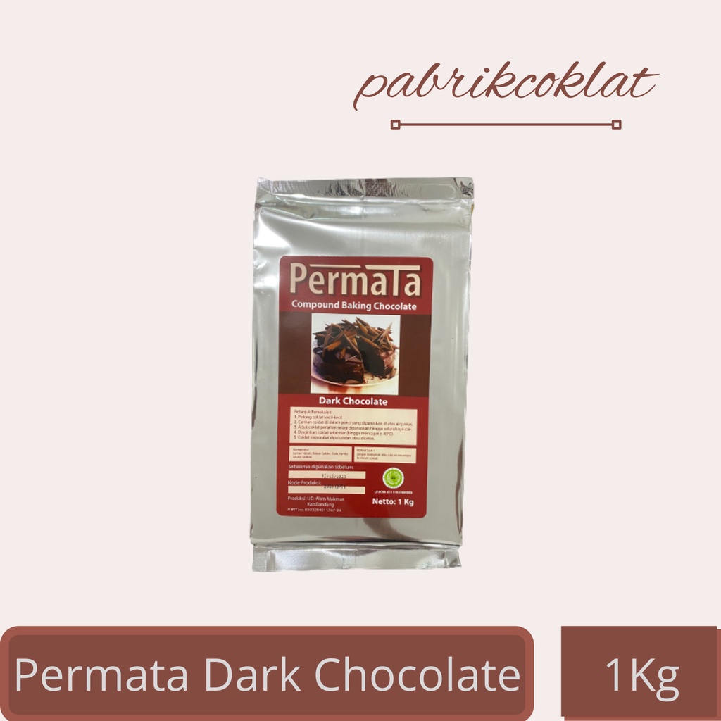 Permata Dark Chocolate Block 1000g (1kg) - Dark Chocolate Compound ...